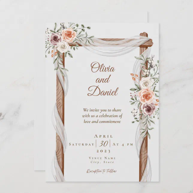 Rustic Boho Wedding Invitation | Zazzle