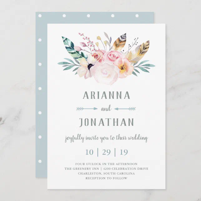 Rustic Boho Wedding Invitation | Zazzle