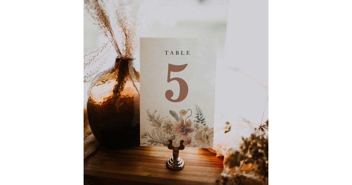 Rustic Boho Wedding Table Number | Zazzle