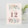 Rustic Boho Wildflowers Wedding Table Numbers | Zazzle