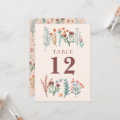Rustic Boho Wildflowers Wedding Table Numbers | Zazzle