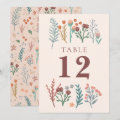 Rustic Boho Wildflowers Wedding Table Numbers | Zazzle