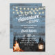 Rustic Bonfire Lantern Dusty Blue Barn Retirement Invitation | Zazzle