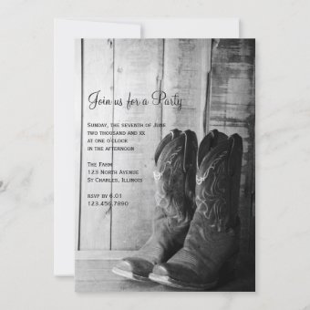 Rustic Boots Country and Western General Party Invitation | Zazzle
