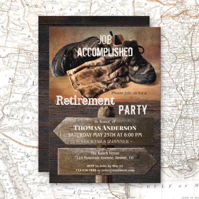 Rustic Boots Retirement Party Invitation | Zazzle