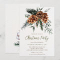 Rustic Botanical boho Christmas Party Invitation | Zazzle