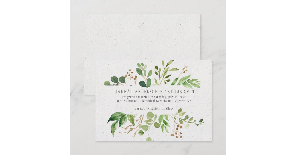 Rustic Botanical Frame Save The Date Invitations | | Zazzle
