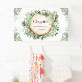 Rustic Botanical Greenery Bridal Shower Welcome Banner | Zazzle