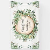 Rustic Botanical Greenery Bridal Shower Welcome Banner | Zazzle