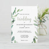 Rustic botanical watercolor olive branch Wedding Invitation | Zazzle