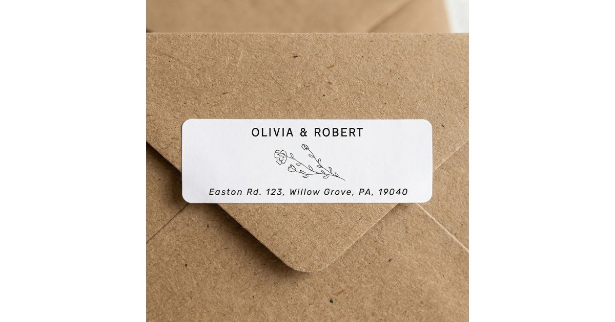Rustic Botanical Wedding Return Address Label | Zazzle