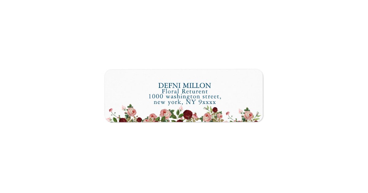 Rustic botanical wreath floral address label | Zazzle