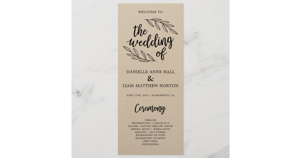 Rustic Branches Wedding Ceremony Program | Zazzle
