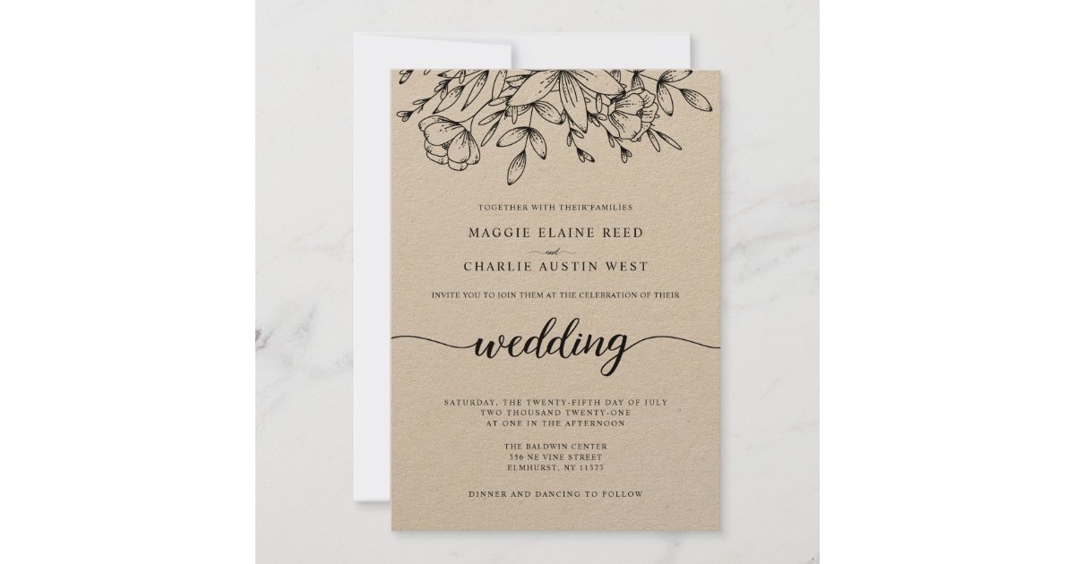 Rustic Branches Wedding Invitation | Zazzle