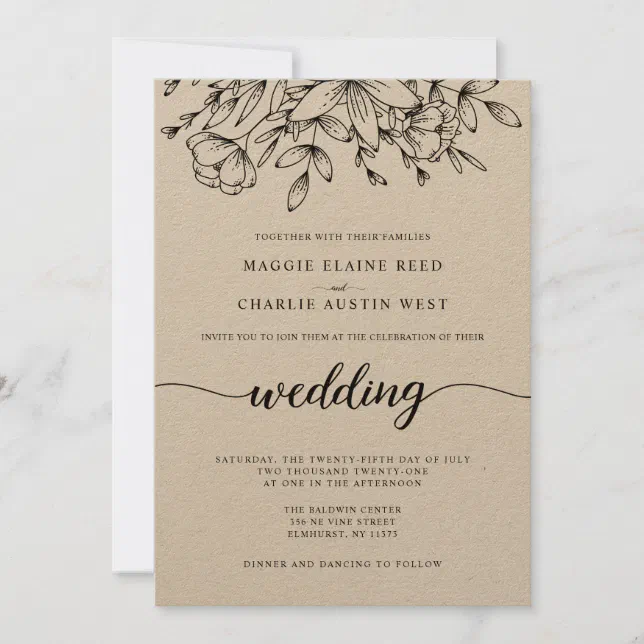 Rustic Branches Wedding Invitation | Zazzle
