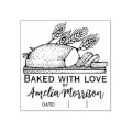 Rustic Bread Loaf/Baked with Love/Name/Date Rubber Stamp | Zazzle