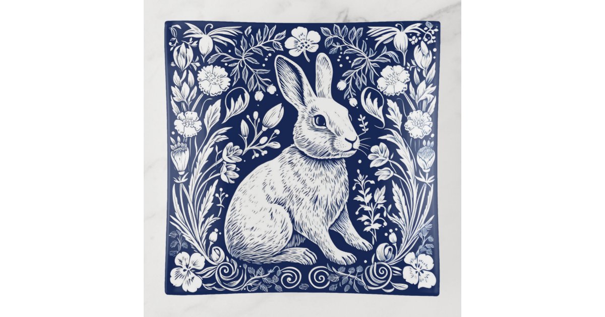 Rustic Briar Rabbit Trinket Tray | Zazzle