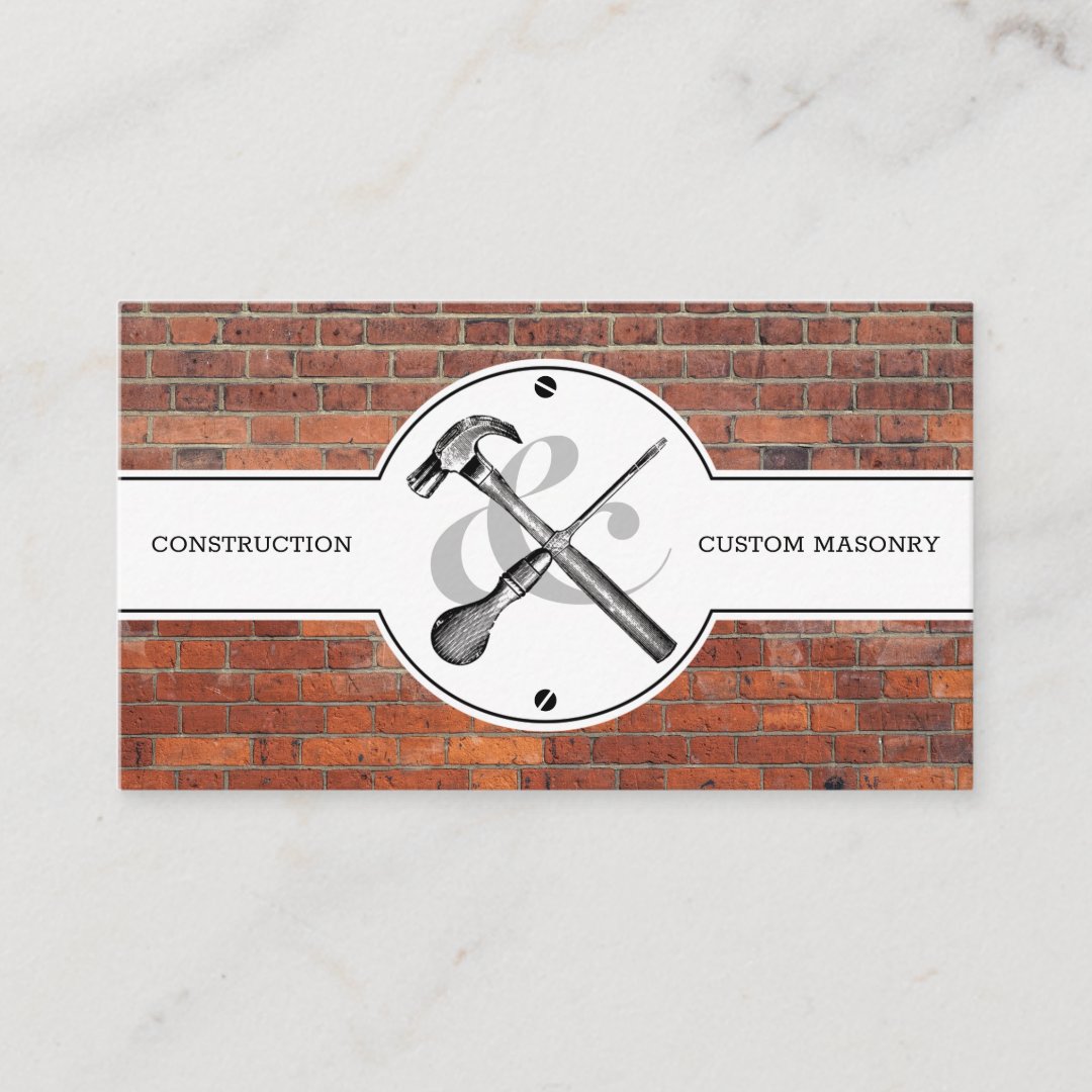 Rustic Brick Construction Masonry Professional Business Card | Zazzle