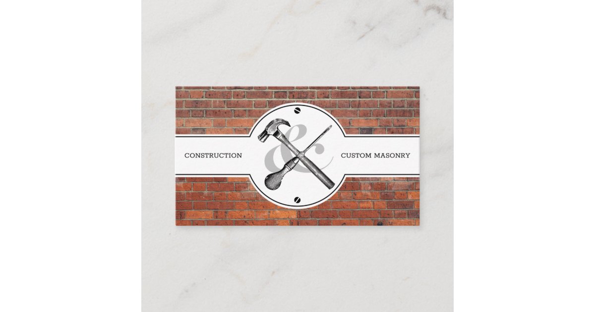 Rustic Brick Construction Masonry Professional Business Card | Zazzle
