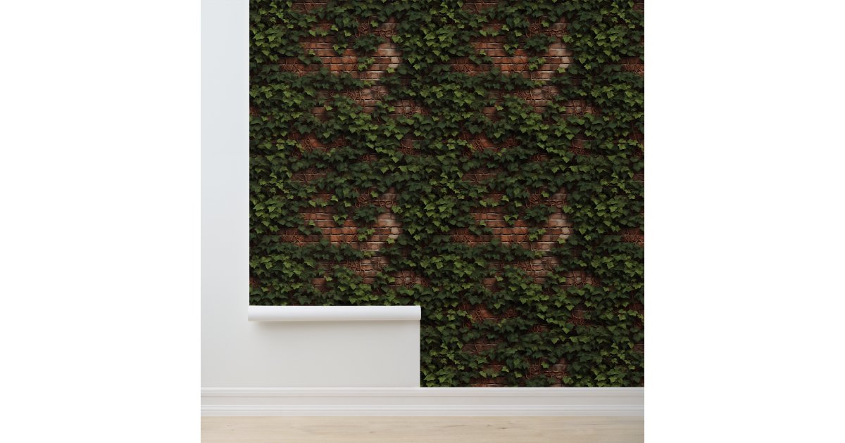 Rustic Brick Ivy Wallpaper | Zazzle