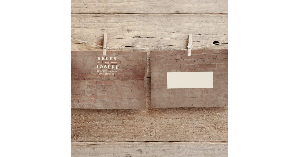 Rustic Bricks Wedding Envelope | Zazzle