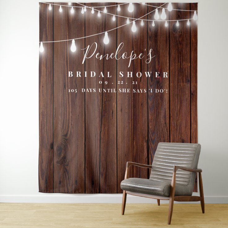 Rustic Bridal Shower Backdrop, Photoprop | Zazzle