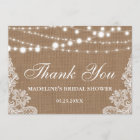 Rustic Wedding Burlap Lights Lace Photo Thank You | Zazzle.com