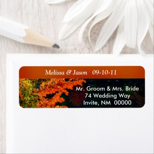 Rustic Bride Groom Fall Foliage Wedding Invite Label | Zazzle