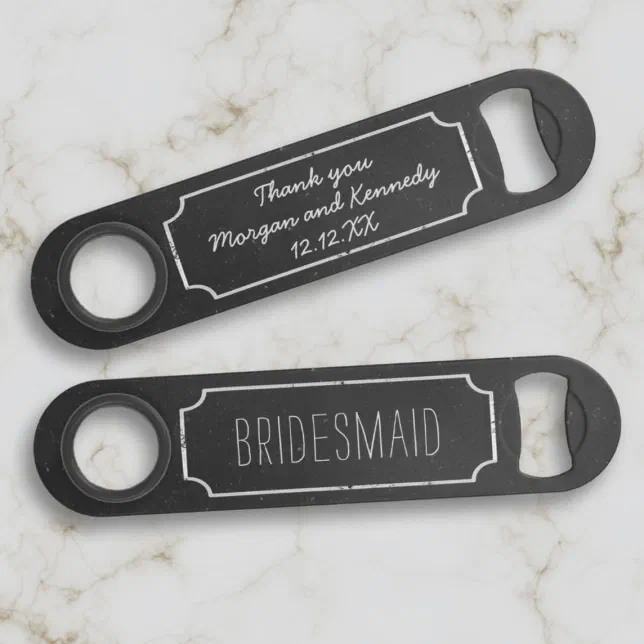 Rustic Bridesmaid Wedding Favor Bar Key | Zazzle