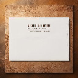 Rustic Brown and Cream Boho Western Wedding Envelope | Zazzle
