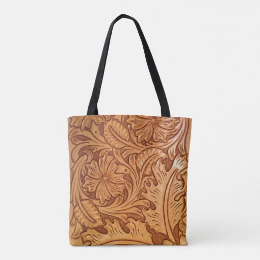 Rustic brown cowboy fashion western leather tote bag | Zazzle