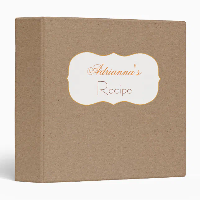 Rustic Brown Kraft Paper Recipe Binder | Zazzle