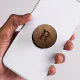 Rustic Brown Leather Custom Personalized Monogram PopSocket | Zazzle