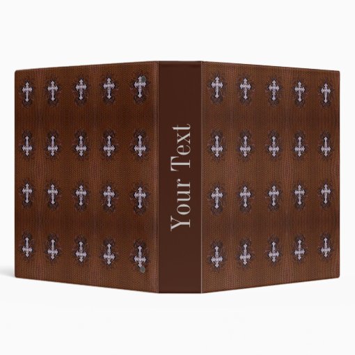 rustic brown leather western country cross binder | Zazzle