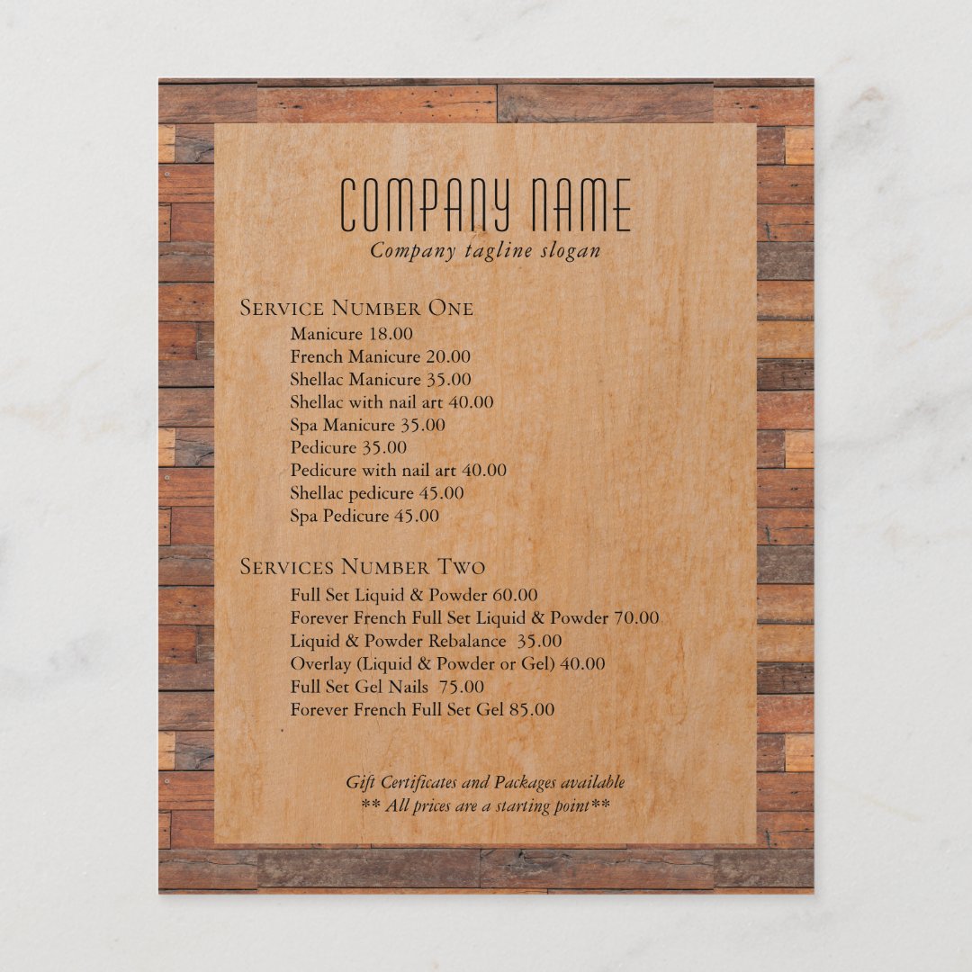 Rustic brown wood planks pattern flyer | Zazzle