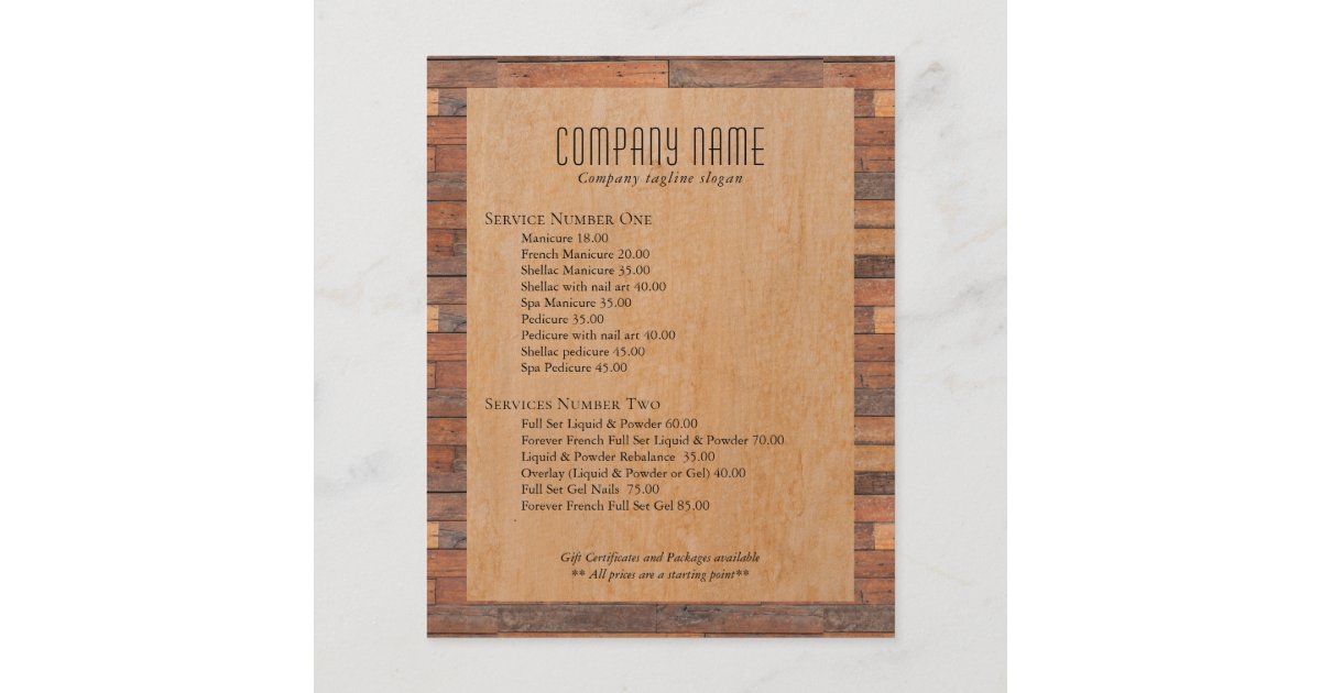 Rustic brown wood planks pattern flyer | Zazzle