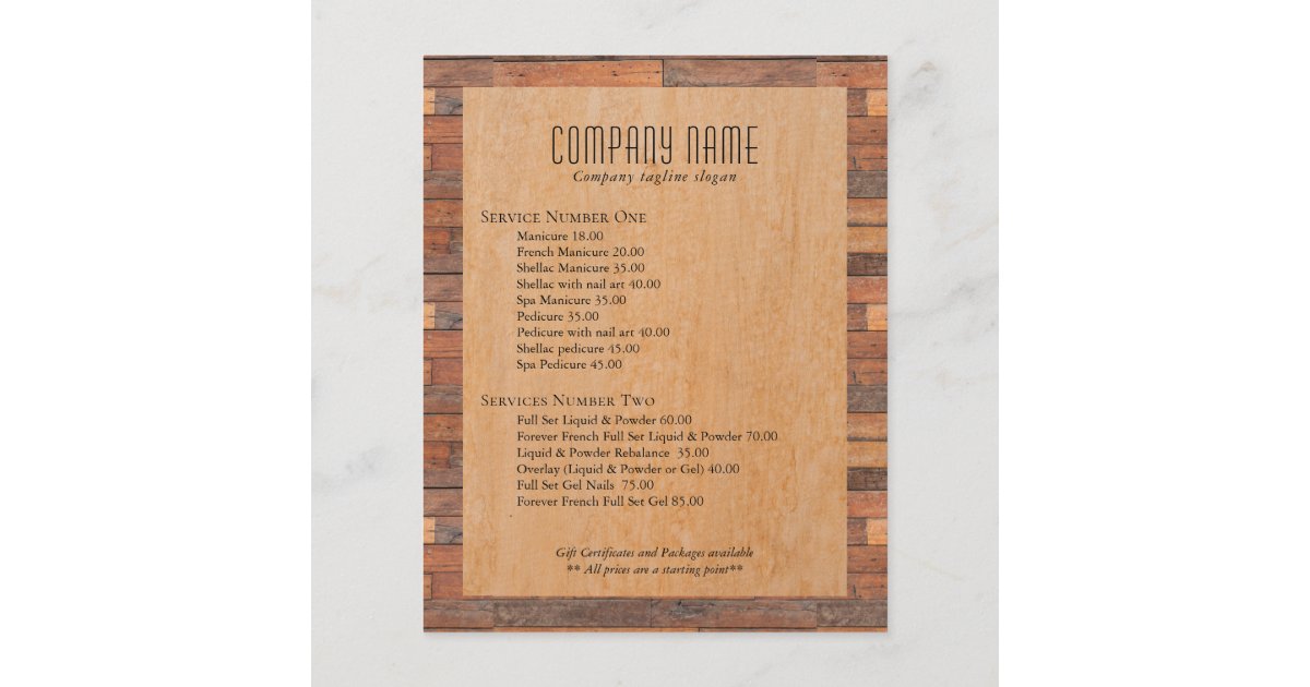 Rustic brown wood planks pattern flyer | Zazzle
