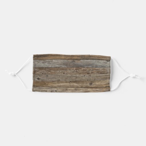 Rustic Brown Wood Print Adult Cloth Face Mask | Zazzle