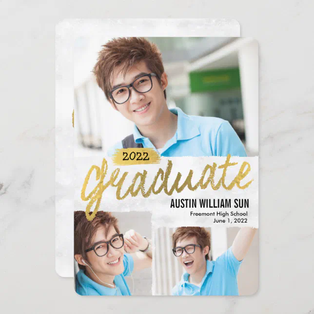 Rustic Brush Graduation Announcement Invitation | Zazzle