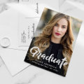 Rustic Brush lettering graduation invitation Postcard | Zazzle