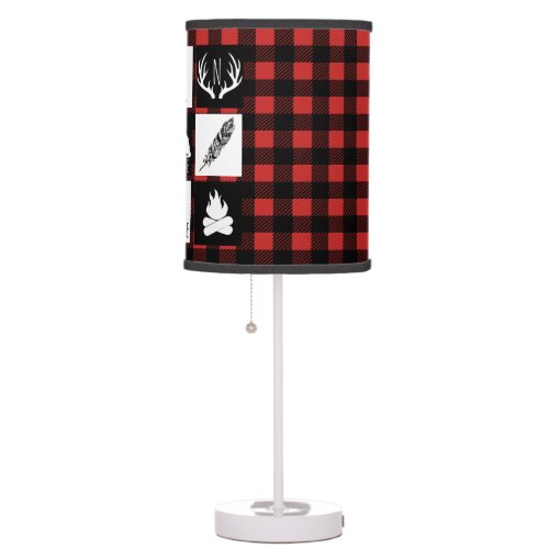 Rustic Buffalo Check Plaid Wilderness Adventure Table Lamp | Zazzle