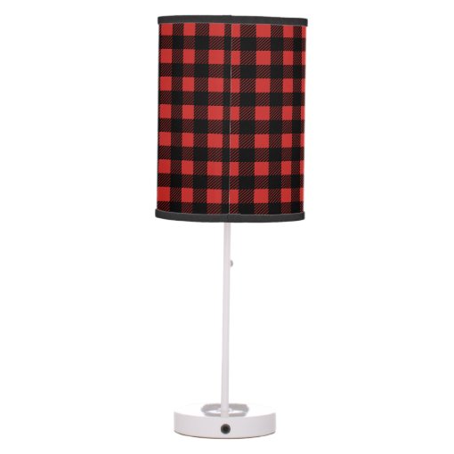 Rustic Buffalo Check Plaid Wilderness Adventure Table Lamp | Zazzle