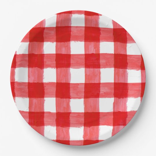 Rustic Buffalo Check Red and White Paper Plate | Zazzle.com