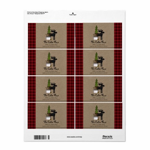 Rustic Buffalo Plaid Cabin Lodge Style Label | Zazzle