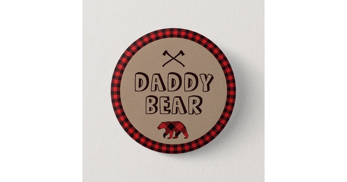 Rustic Buffalo Plaid Lumberjack DAD to be Button | Zazzle