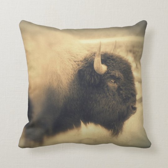 Rustic Buffalo Throw Pillow | Zazzle.com