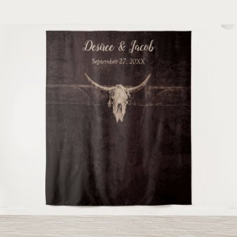 Rustic Bull Skull Country Western Texture Backdrop | Zazzle