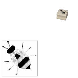 Rustic Bumble Honey Bee Rubber Craft Stamp | Zazzle