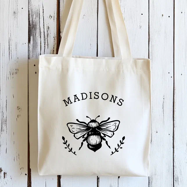 Rustic Bumblebee Personalized Tote Bag | Zazzle
