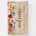 Rustic Burgundy Floral on Kraft Look | Welcome Banner | Zazzle